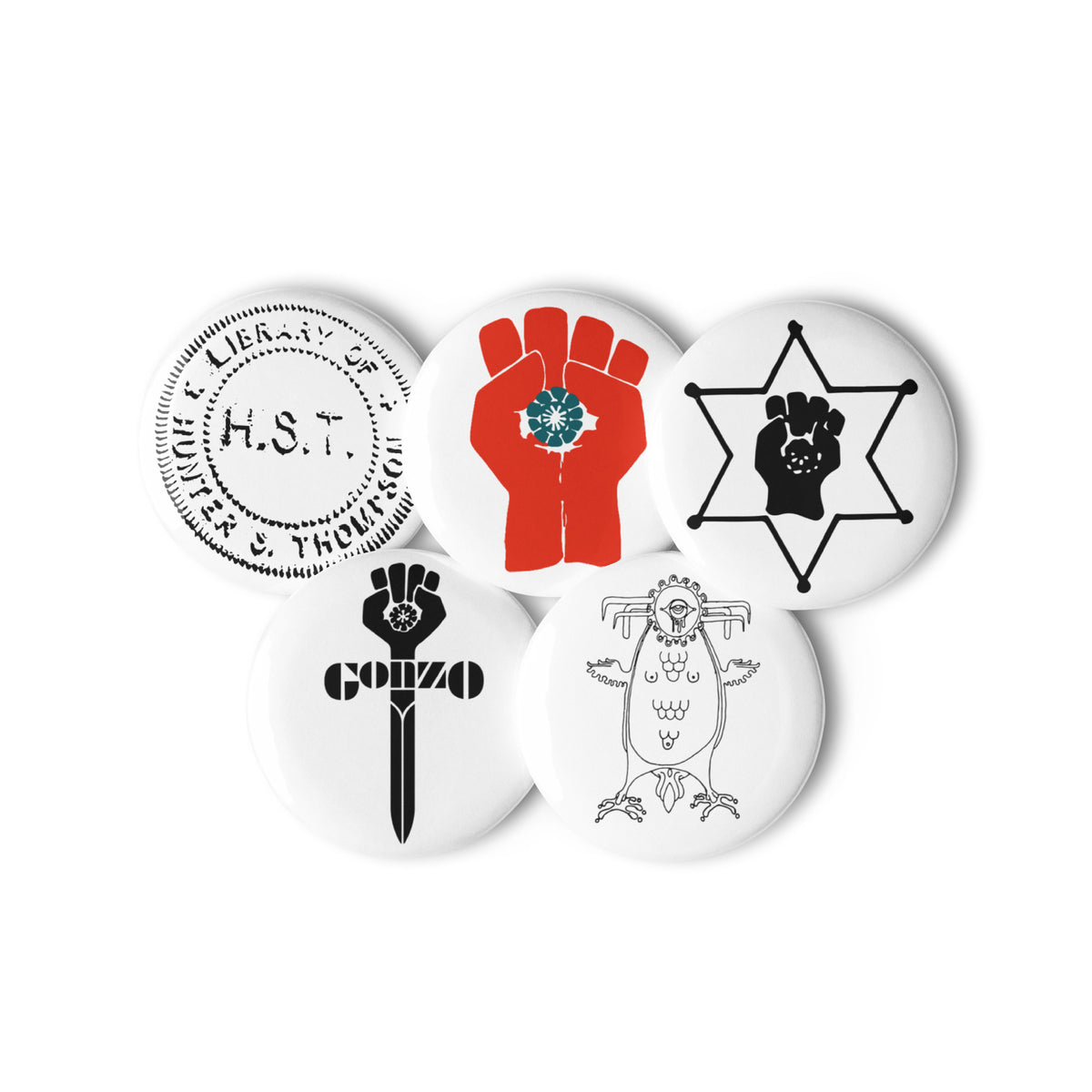 Gonzo Button Set – Official Hunter S. Thompson Gonzo Store